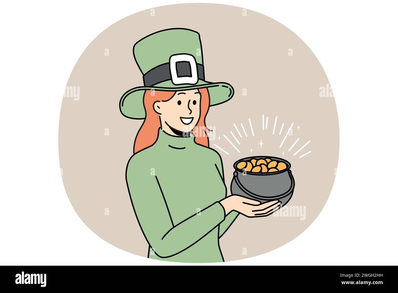 Woman lucky clover Stock Vector Images - Alamy