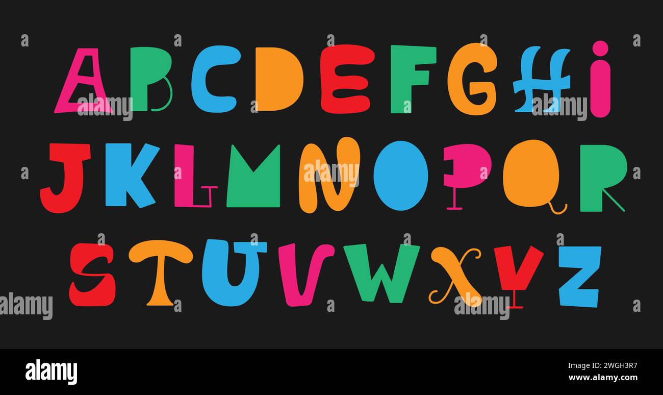English Letters Latin Font Trend Cut Out Alphabet Stock Vector Image ...