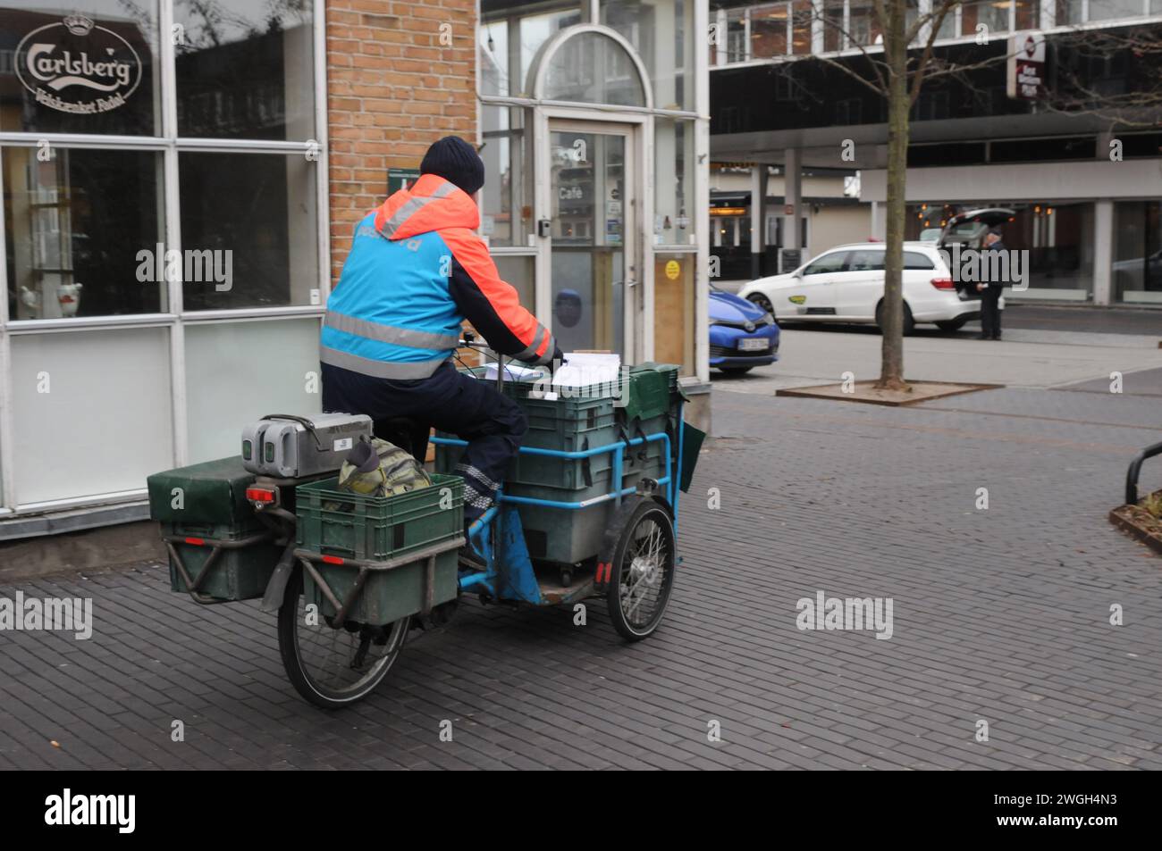 Copenhagen, Denmark /05 February/.Postnord parcels and packets delivery ...