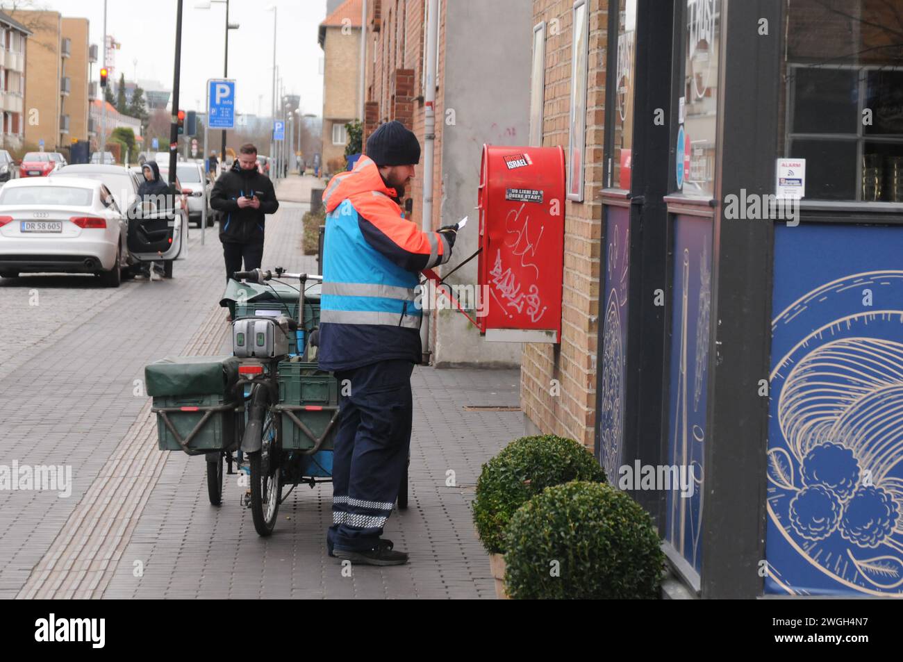 Copenhagen, Denmark /05 February/.Postnord parcels and packets delivery ...