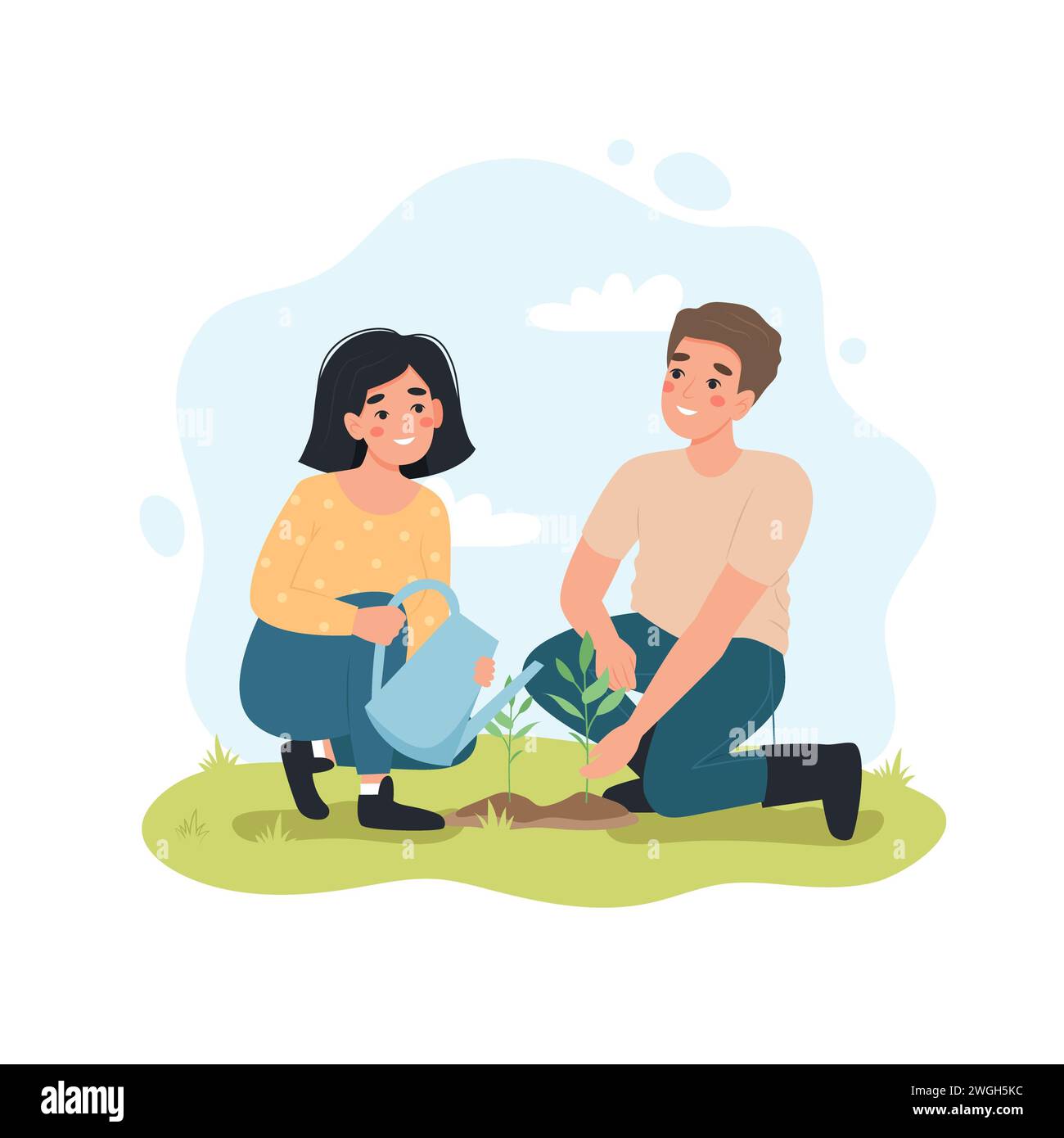 Cute man in flowers Cut Out Stock Images & Pictures - Alamy