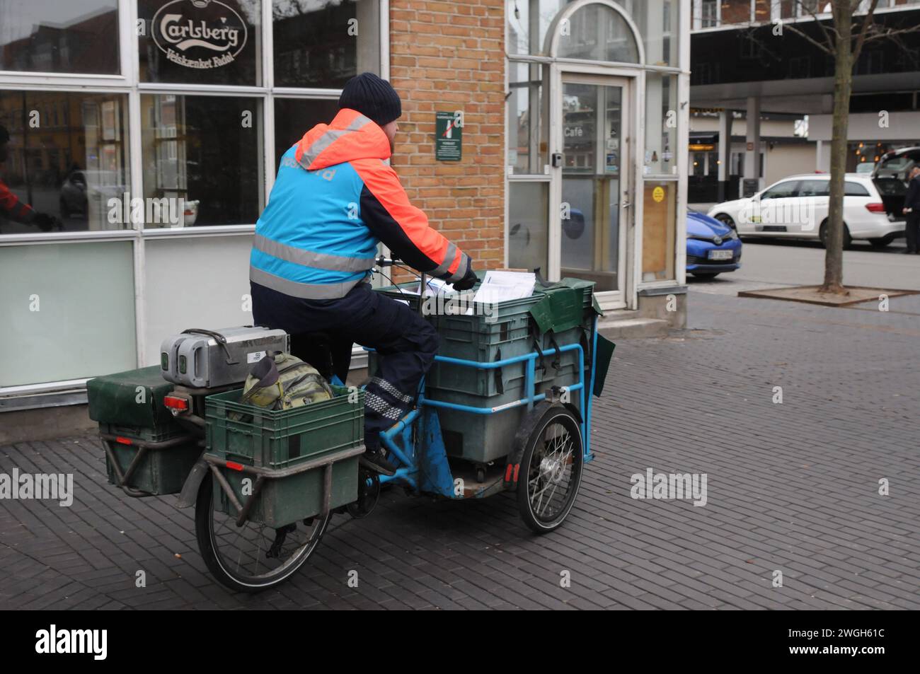 Copenhagen, Denmark /05 February/.Postnord parcels and packets delivery ...