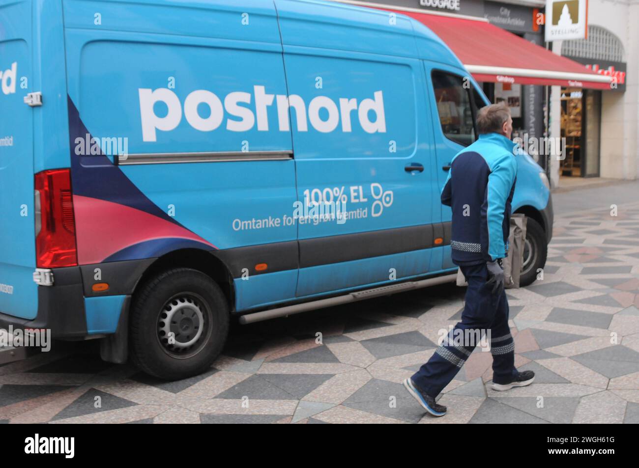 Copenhagen, Denmark /05 February/.Postnord parcels and packets delivery ...