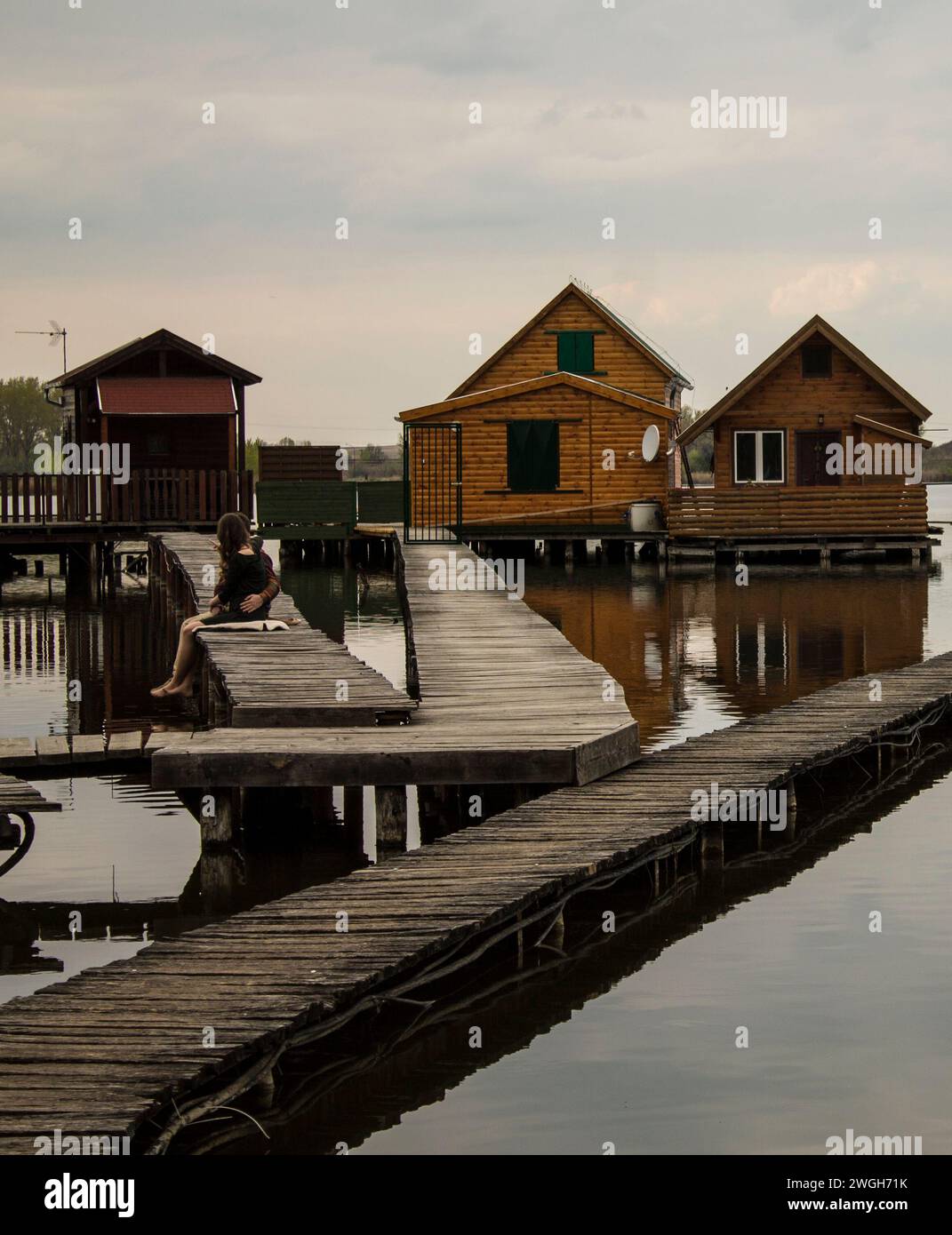Floating village, Bokod Stock Photo - Alamy