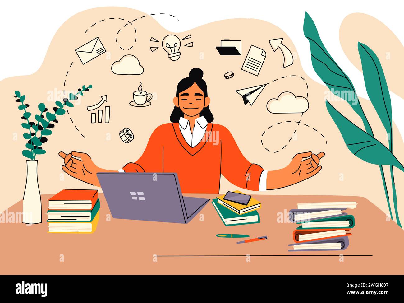 Professional assistant. Administrator working. Secretary receptionist ...