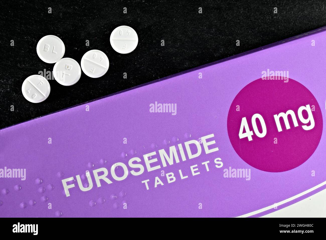 Furosomide - medicine to treat high blood pressure and oedema. 40mg ...