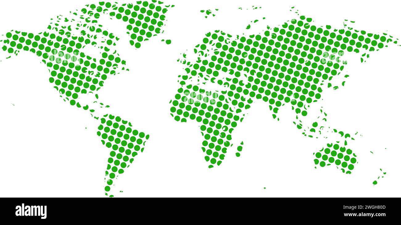 Dots world map on white background Stock Vector Image & Art - Alamy