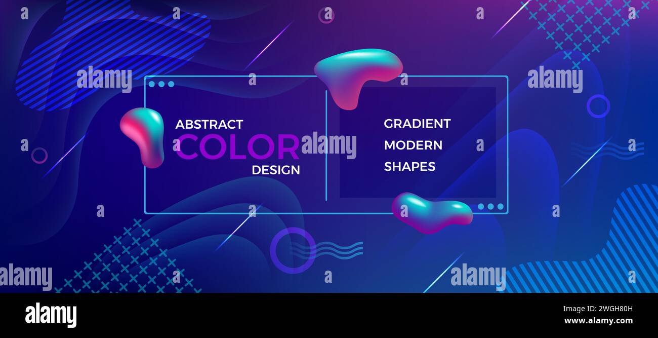 Abstract blue background. Gradient modern shapes. 3D geometric color ...