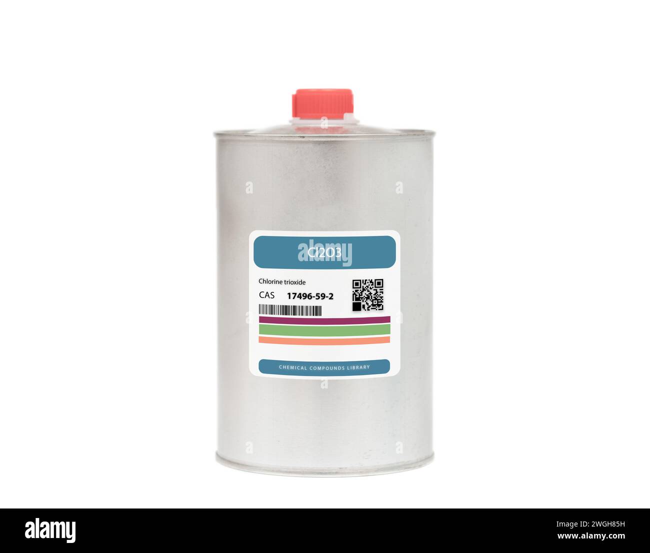 Cl2O3 - Dichlorine Trioxide. Chemical in a metal container Stock Photo ...