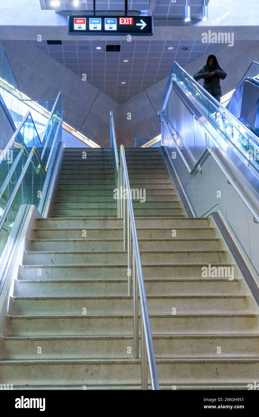 Modern style architecture of stair case in the Vaughan Metropolitan ...