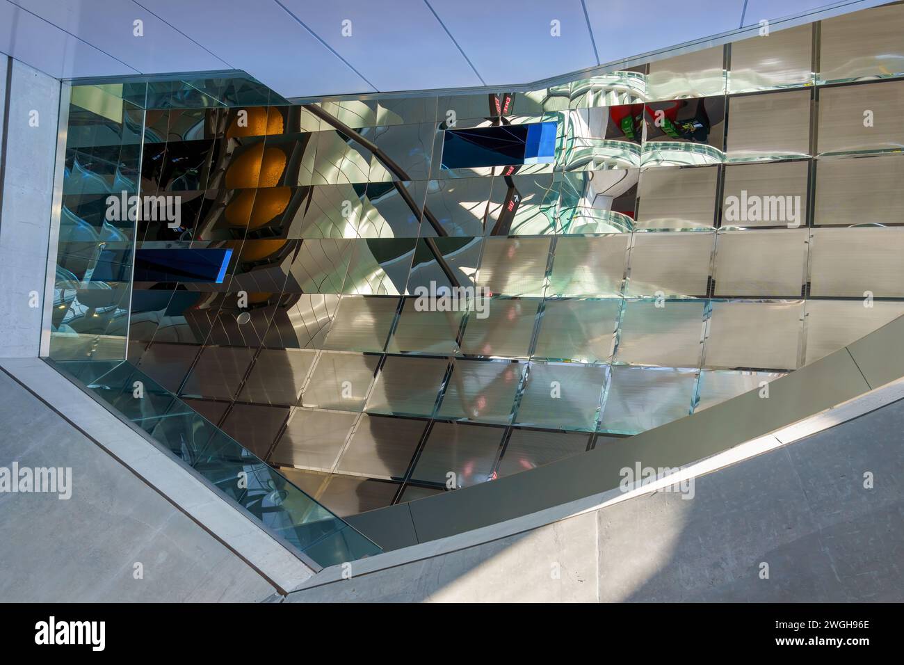 Abstract architecture with mirrors inside the Vaughan Metropolitan ...