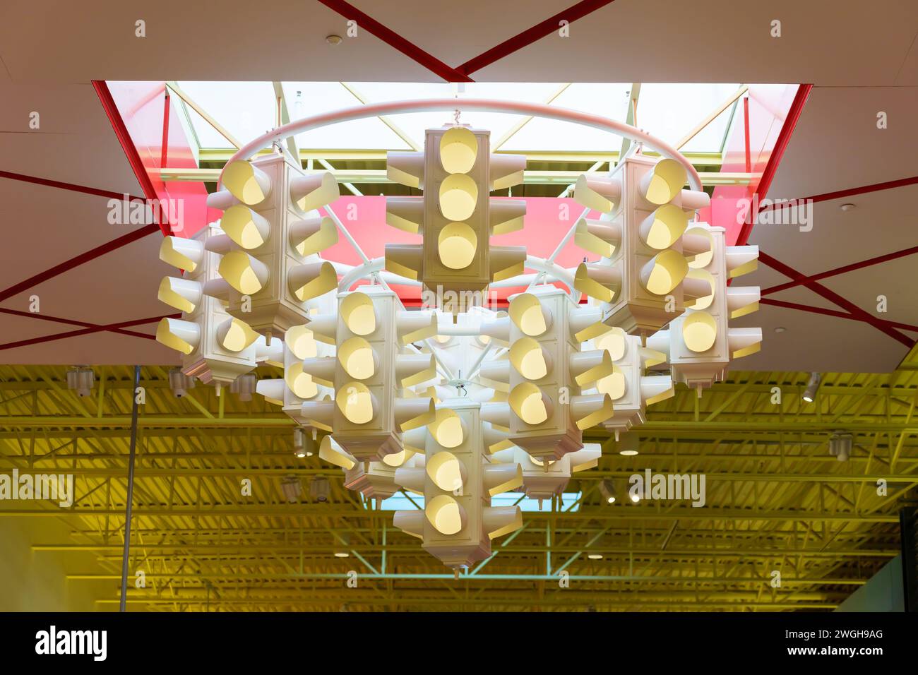 Decoration of stoplight or traffic light by a skylight. The art object ...