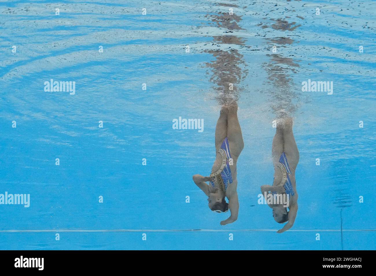Kate Shortman and Isabelle Thorpe, of Great Britain, compete in the ...