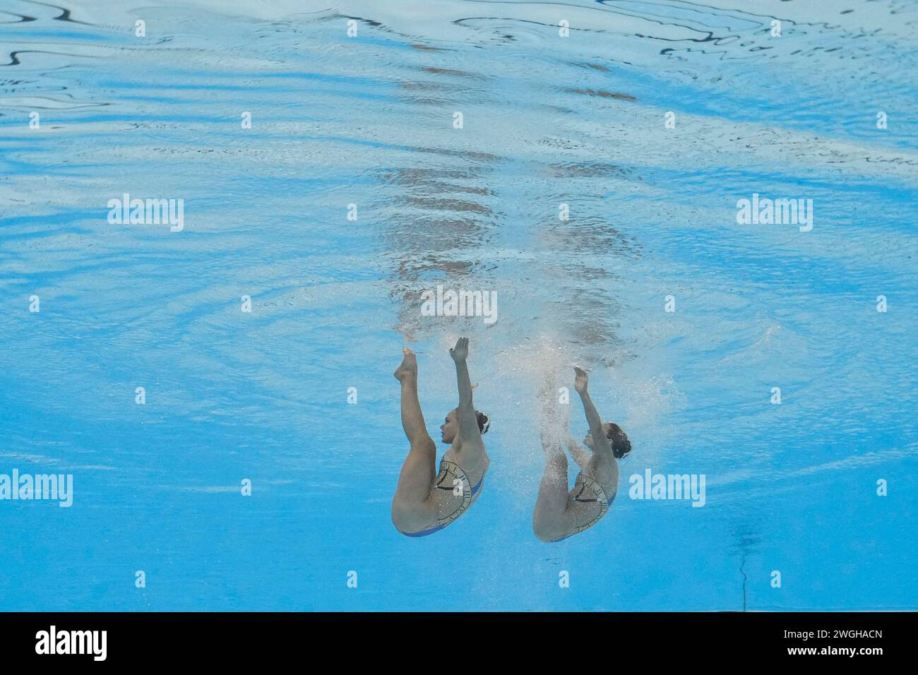 Kate Shortman and Isabelle Thorpe, of Great Britain, compete in the ...