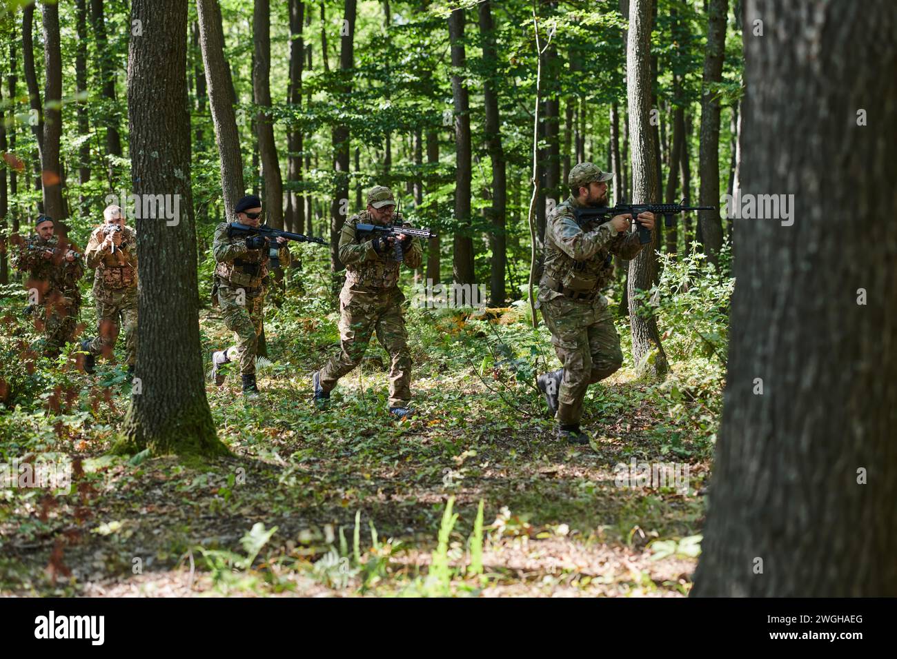 A specialized military antiterrorist unit conducts a covert operation ...