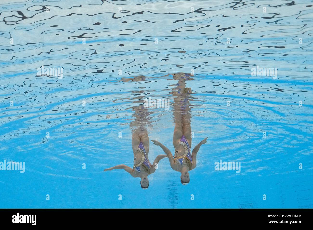 Kate Shortman and Isabelle Thorpe, of Great Britain, compete in the ...
