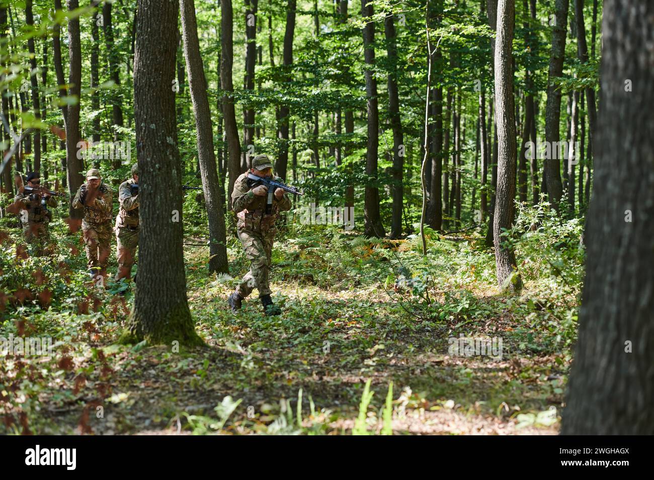 A specialized military antiterrorist unit conducts a covert operation ...