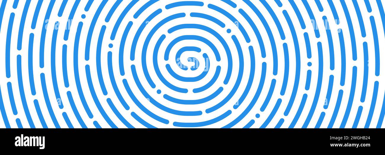 Finger print code banner or fingerprint pattern background, vector blue ...