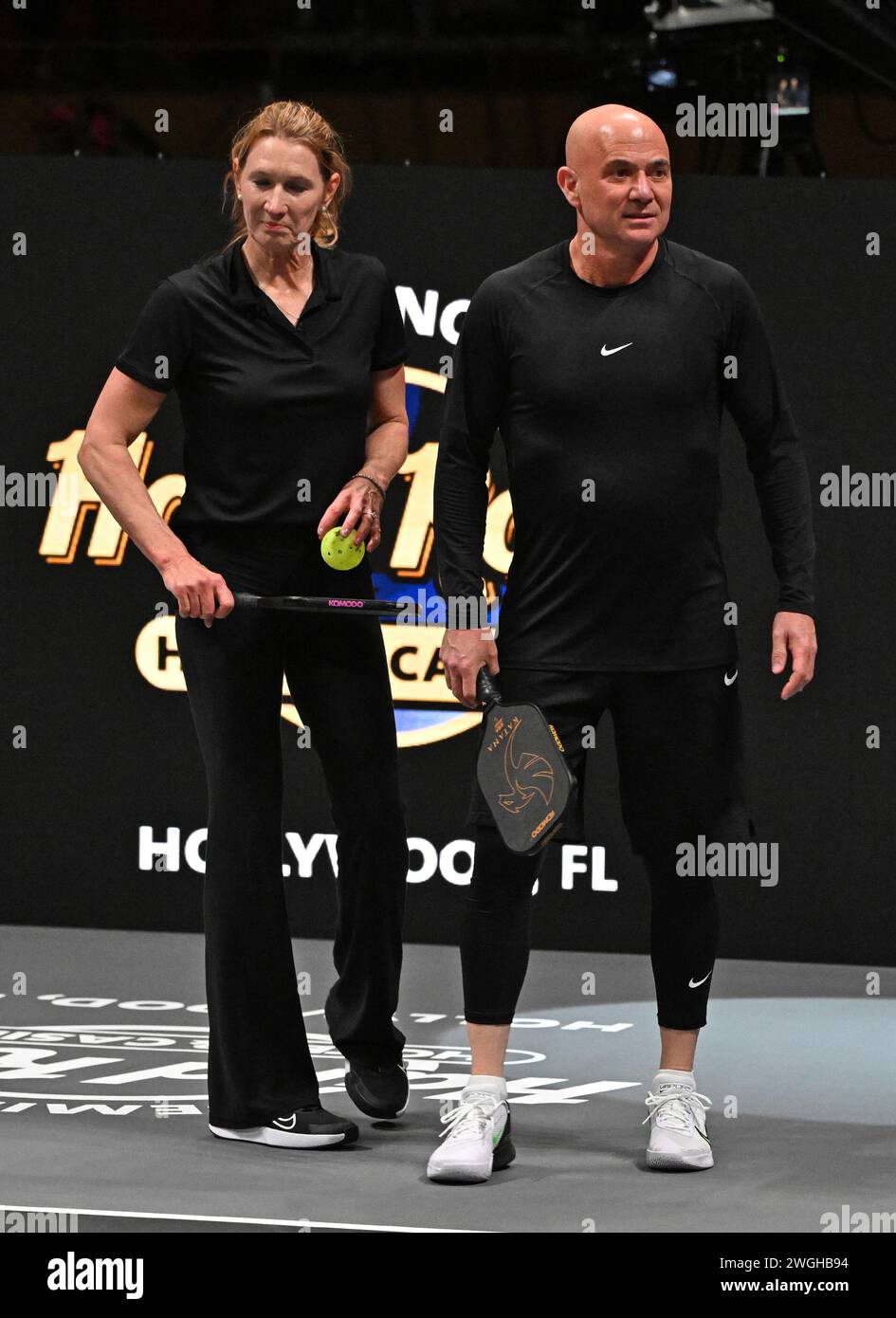 Hollywood FL, USA. 04th Feb, 2024. Andre Agassi and Steffi Graff play ...