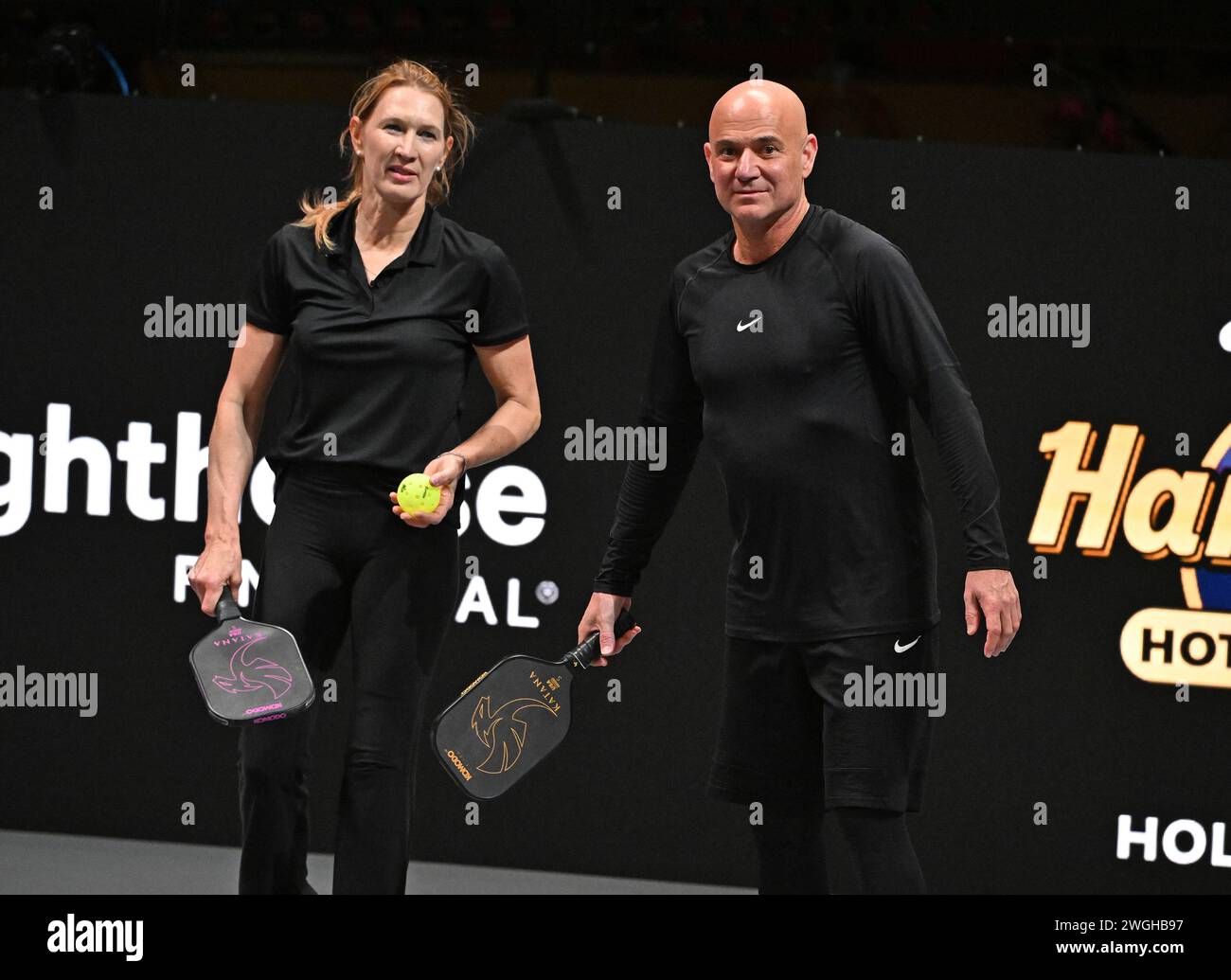 Hollywood FL, USA. 04th Feb, 2024. Andre Agassi and Steffi Graff play ...