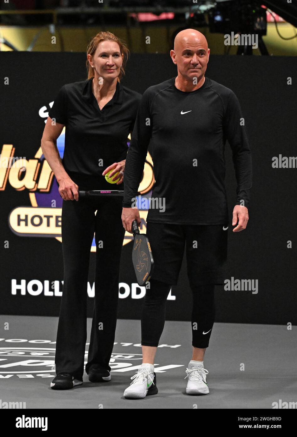 Hollywood FL, USA. 04th Feb, 2024. Andre Agassi and Steffi Graff play ...