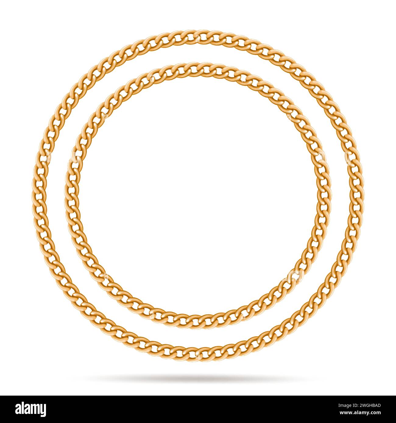 Gold chain in the shape of two circles, banner with copy space ...