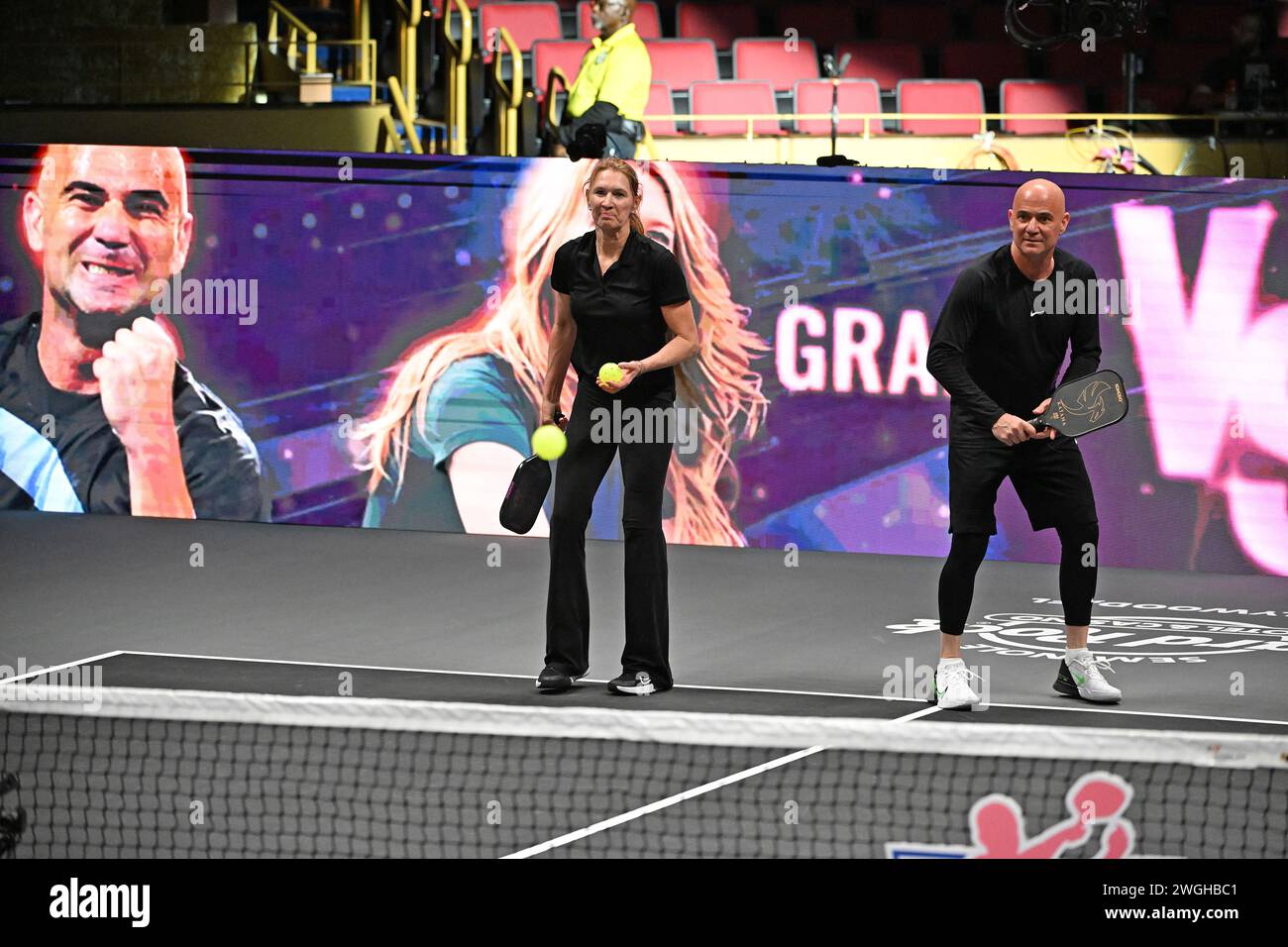 Hollywood FL, USA. 04th Feb, 2024. Andre Agassi and Steffi Graff play ...