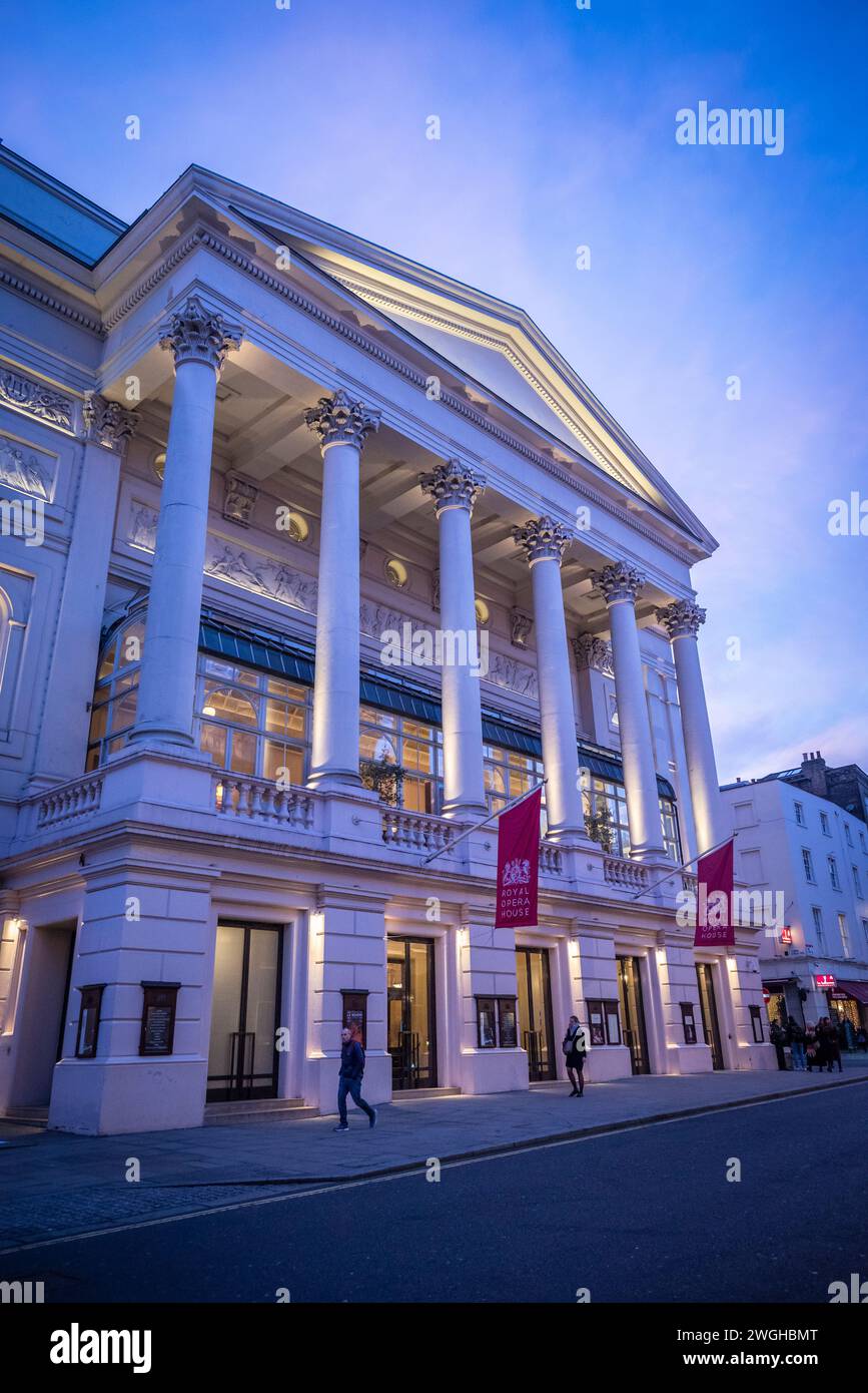 Bow Street facade of the Covent Garden Royal Opera House, London ...