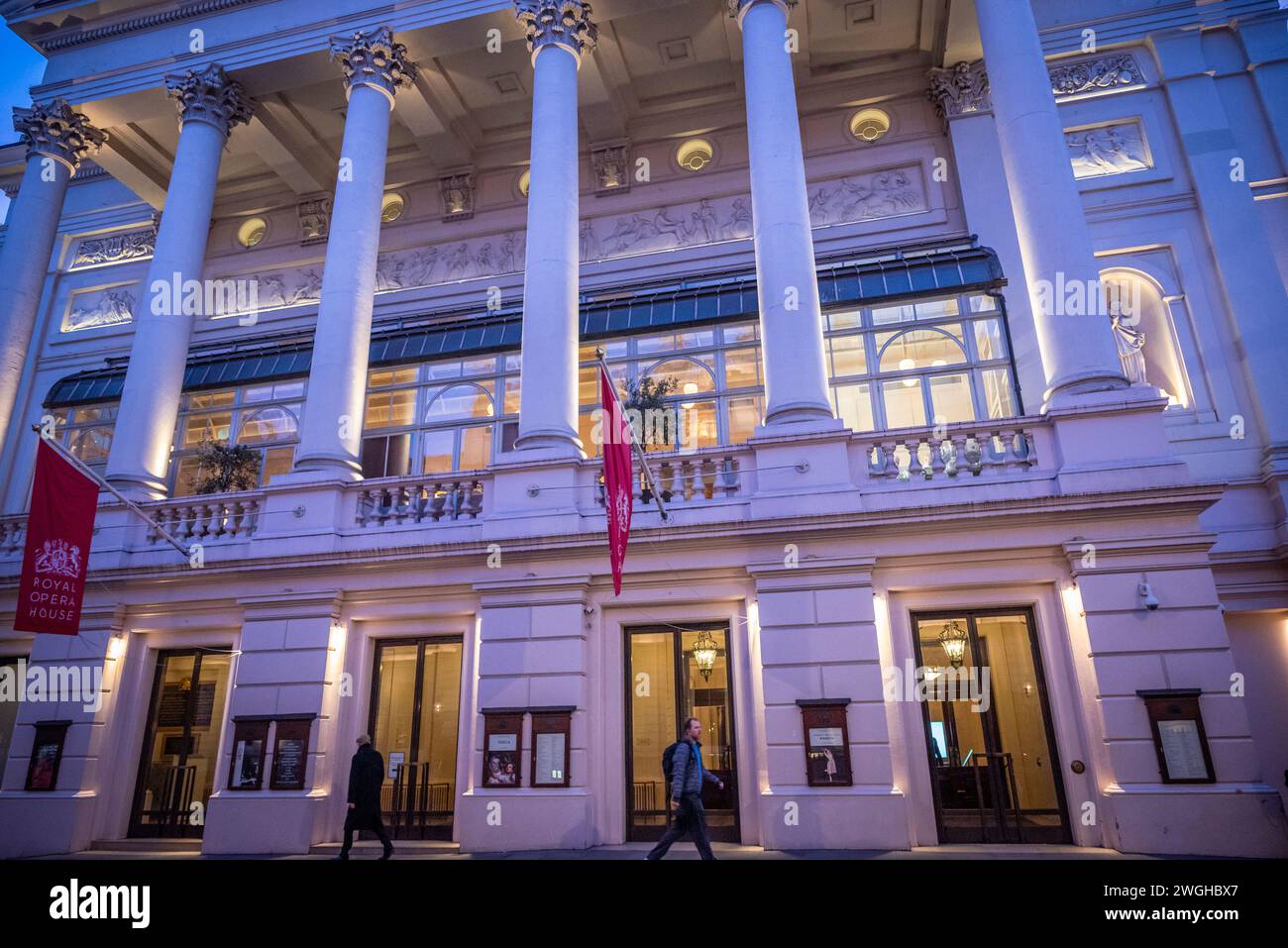 Bow Street facade of the Covent Garden Royal Opera House, London ...