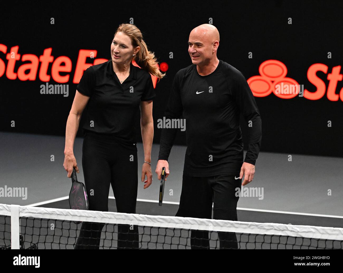 Hollywood FL, USA. 04th Feb, 2024. Andre Agassi and Steffi Graff play ...