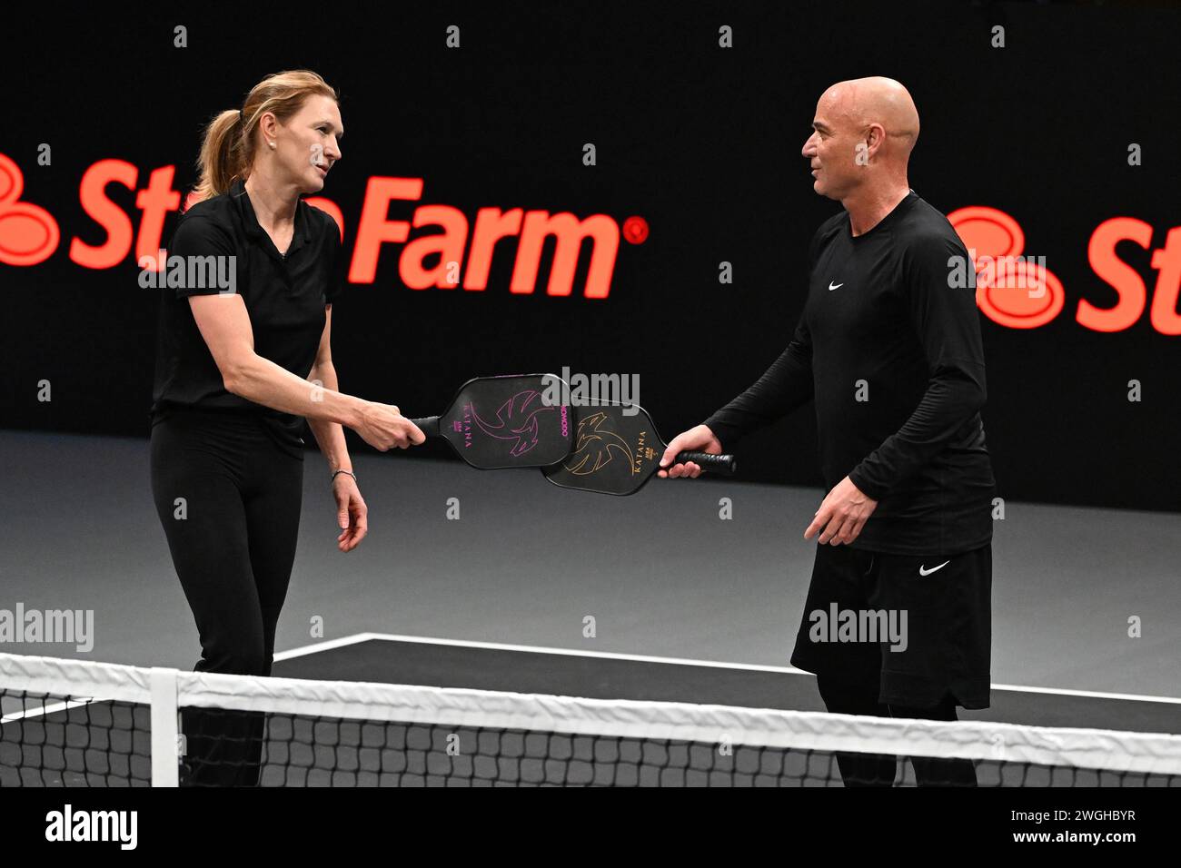 Hollywood FL, USA. 04th Feb, 2024. Andre Agassi and Steffi Graff play ...