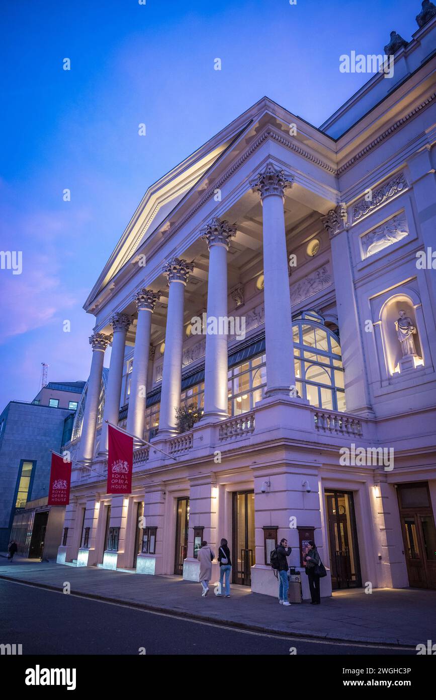 Bow Street facade of the Covent Garden Royal Opera House, London ...