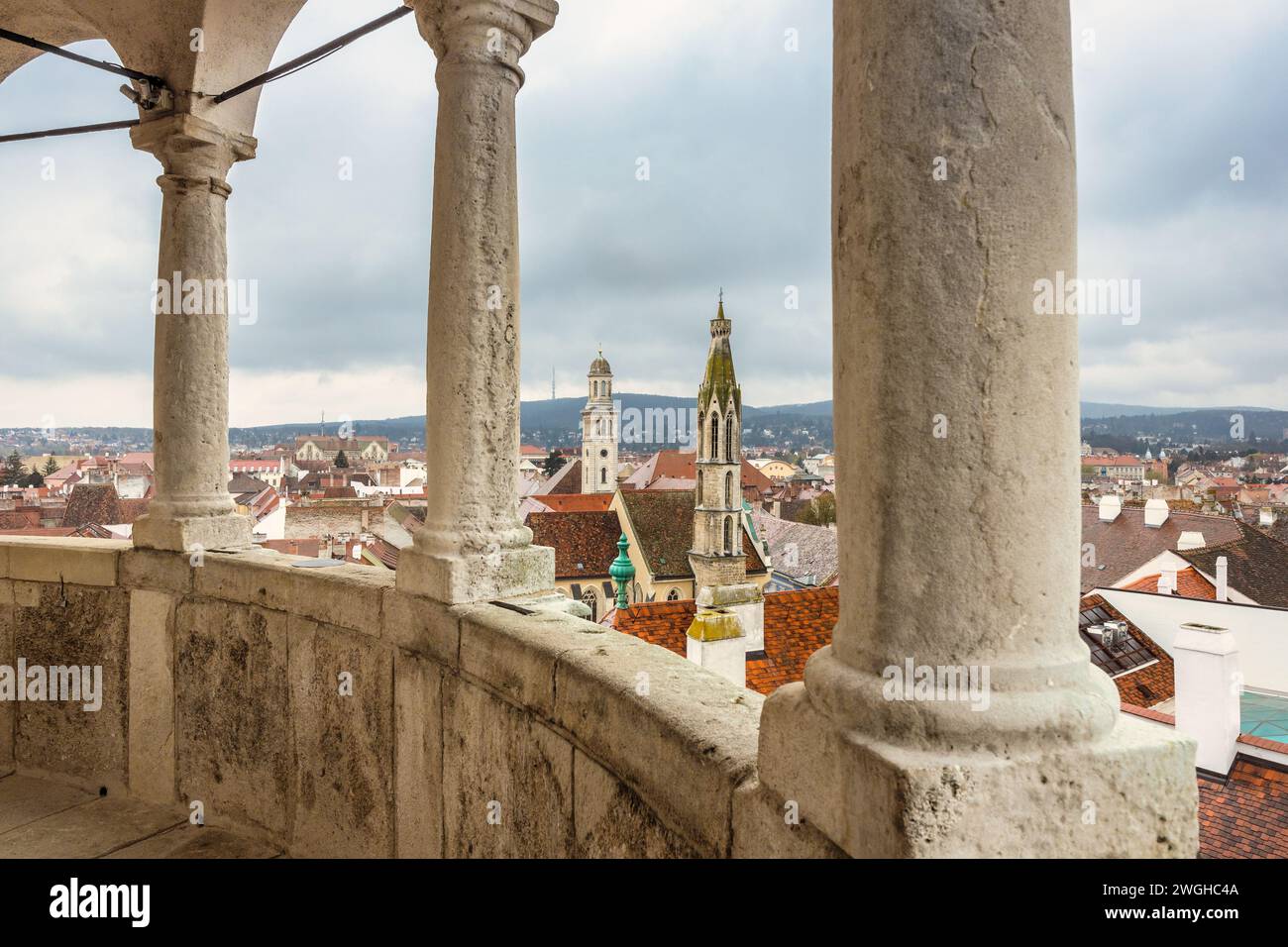 Sopron town, top view from the Firewatch Tower, Hungary, Europe Stock ...