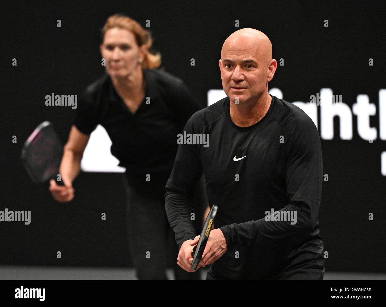 Hollywood FL, USA. 04th Feb, 2024. Andre Agassi and Steffi Graff play ...