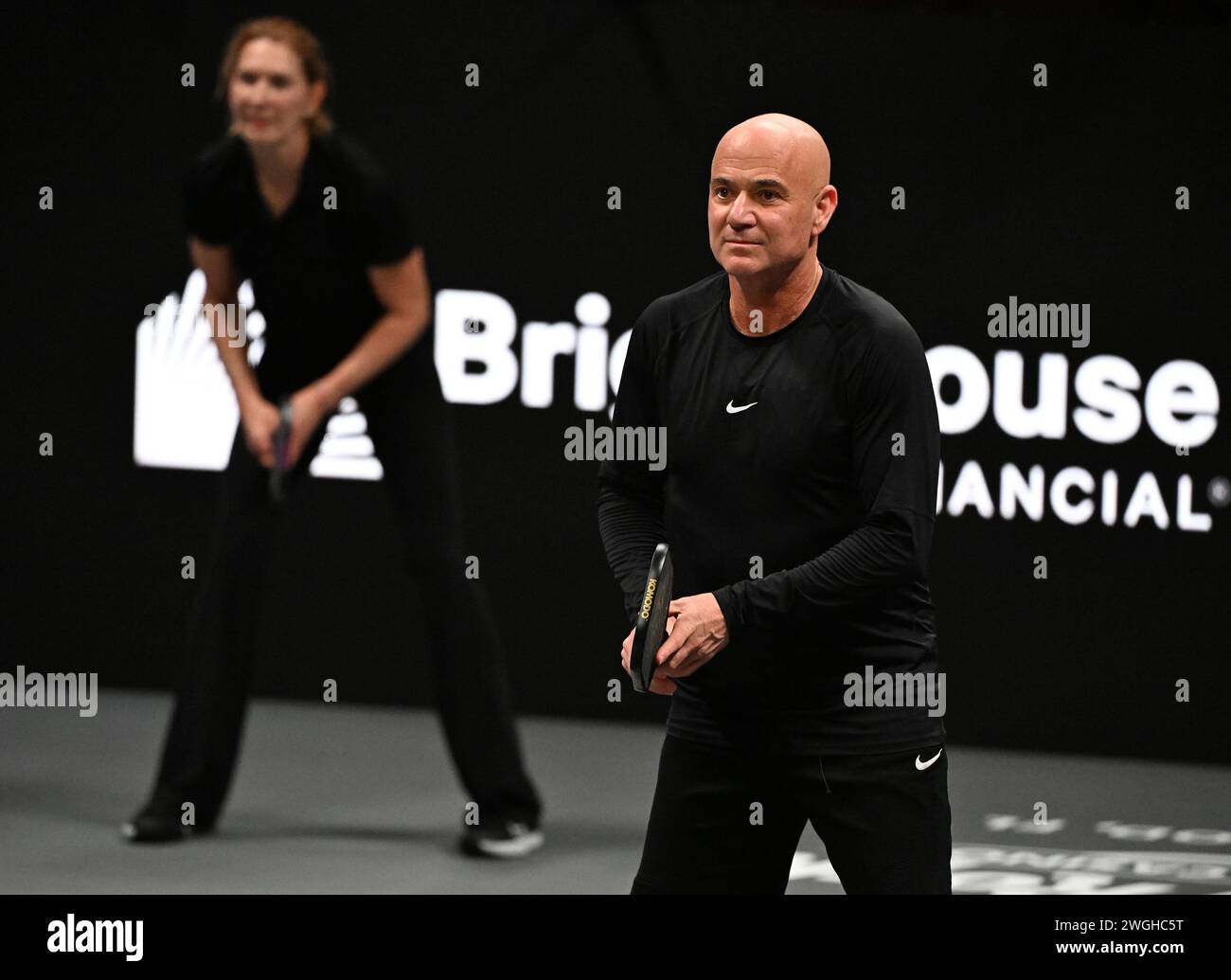 Hollywood FL, USA. 04th Feb, 2024. Andre Agassi and Steffi Graff play ...