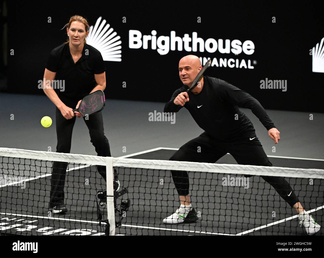 Hollywood FL, USA. 04th Feb, 2024. Andre Agassi and Steffi Graff play ...