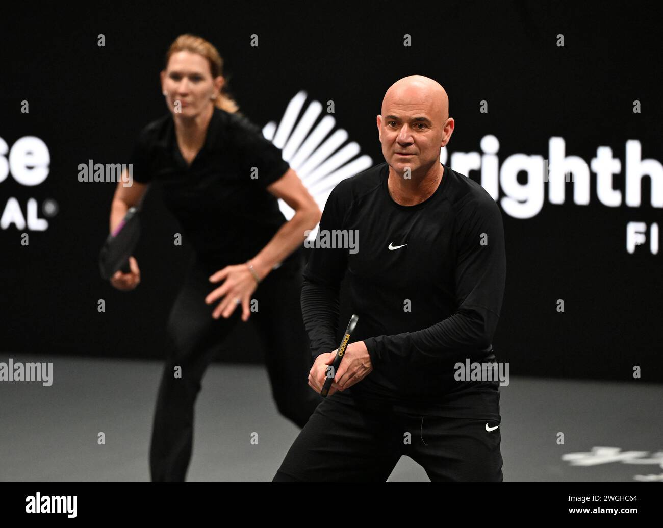 Hollywood FL, USA. 04th Feb, 2024. Andre Agassi and Steffi Graff play ...