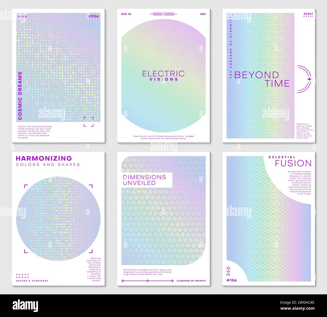 Hologram posters of rainbow glitter foil with hologram texture pattern ...