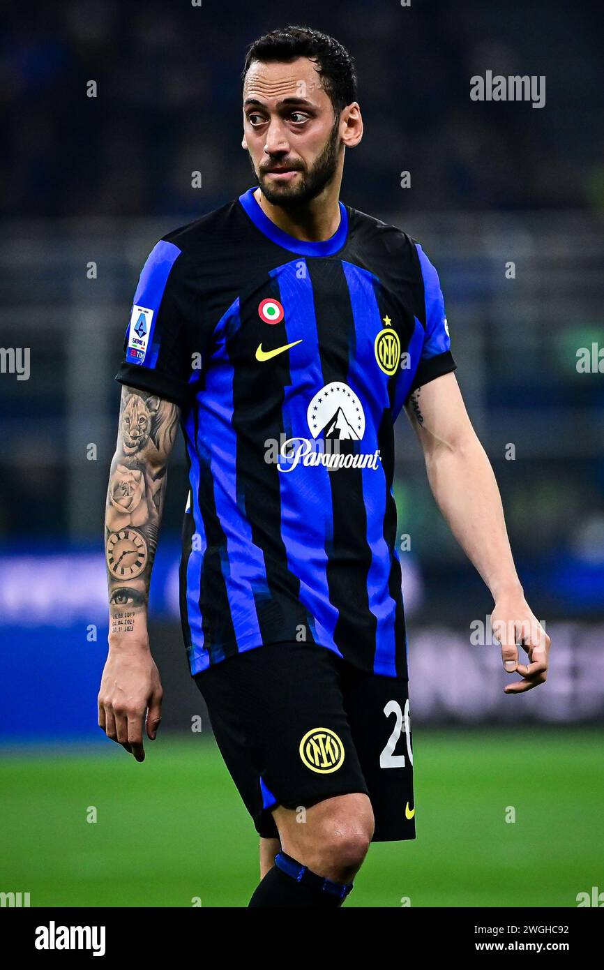 Inter Milan's Turkish midfielder #20 Hakan Calhanoglu during the ...