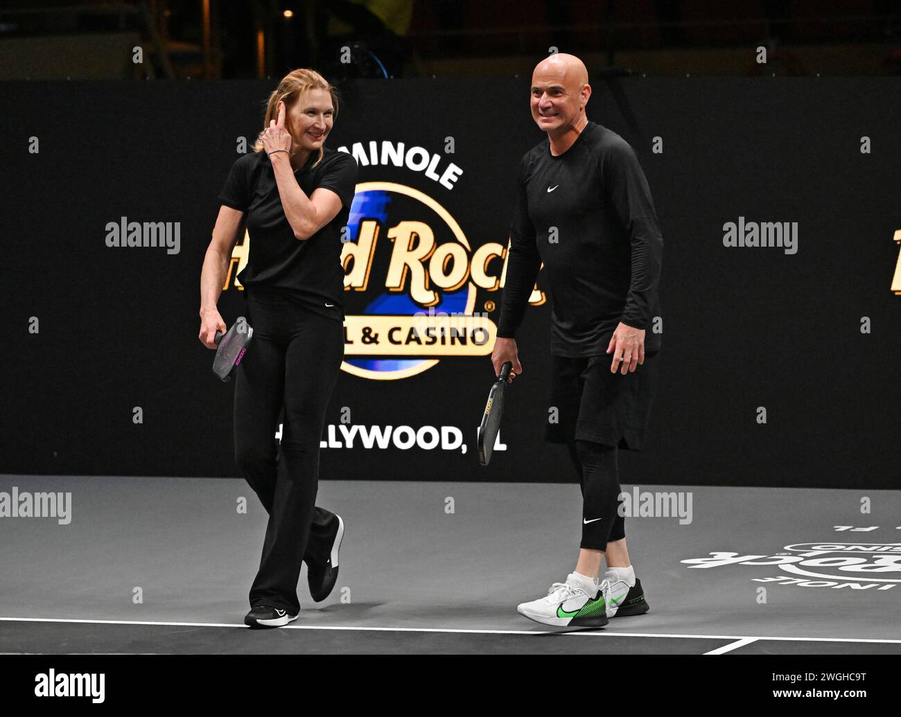 Hollywood FL, USA. 04th Feb, 2024. Andre Agassi and Steffi Graff play ...