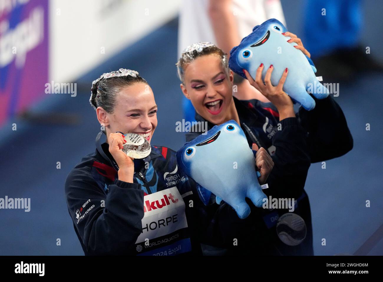 Silver medalists Kate Shortman and Isabelle Thorpe, of Great Britain ...
