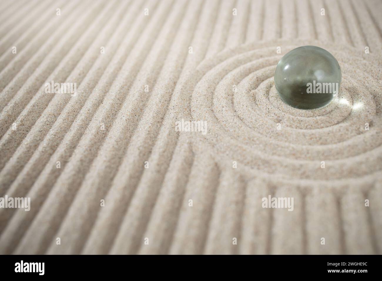 Zen Garden Texture Zen Garden Single Stone White Sand — Stock Photo