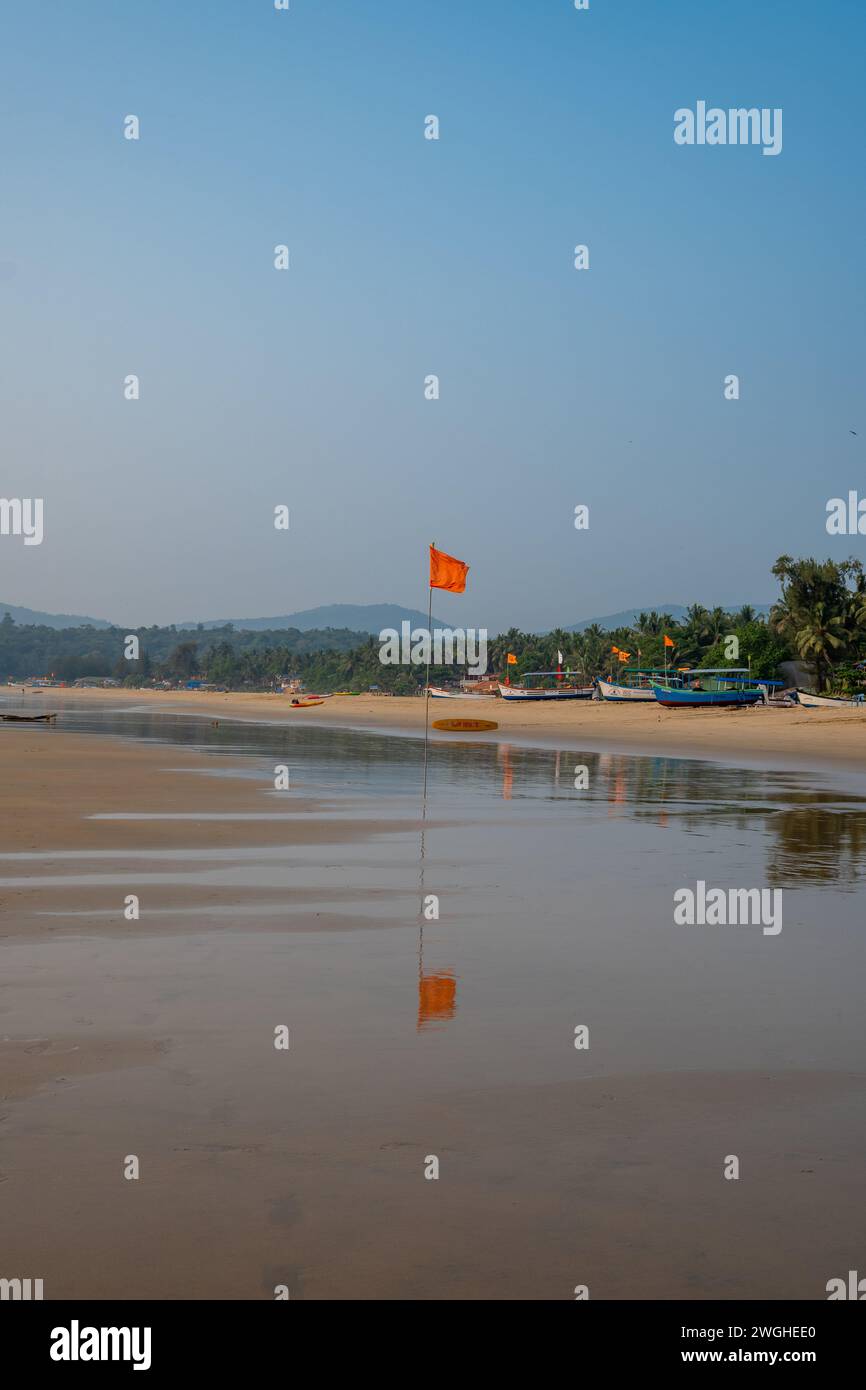 Agonda, Goa, India, Seascape with a peninsula and a sandy beach ...