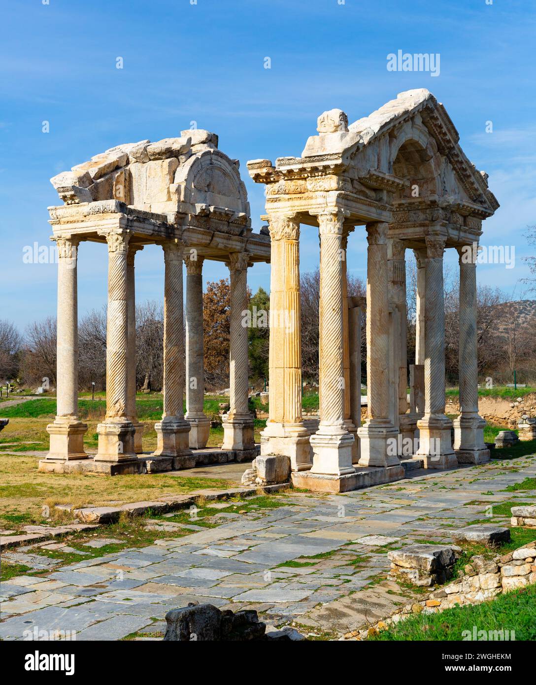 Monumental gateway or tetrapylon in ancient city of Aphrodisias, Turkey Stock Photo - Alamy