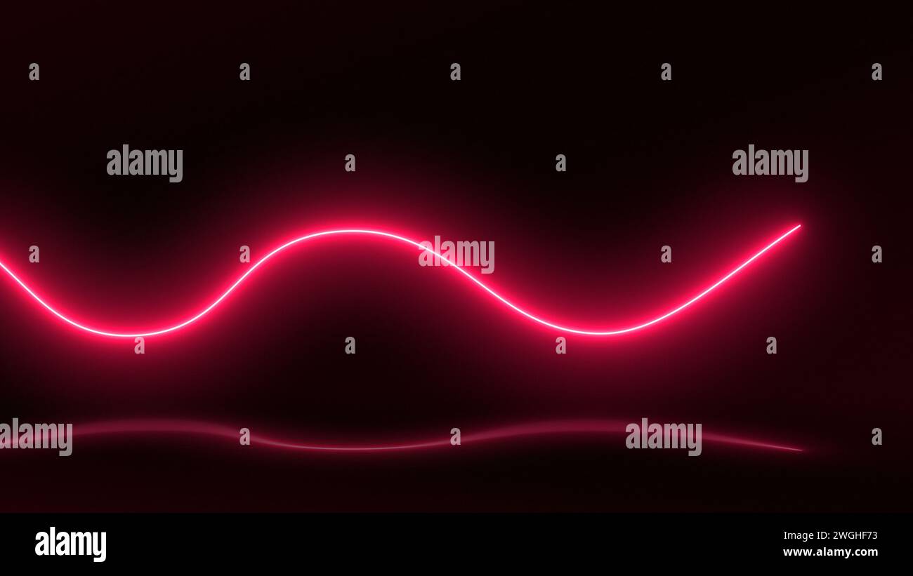 Bright neon red curve line abstract technology background Stock Photo ...