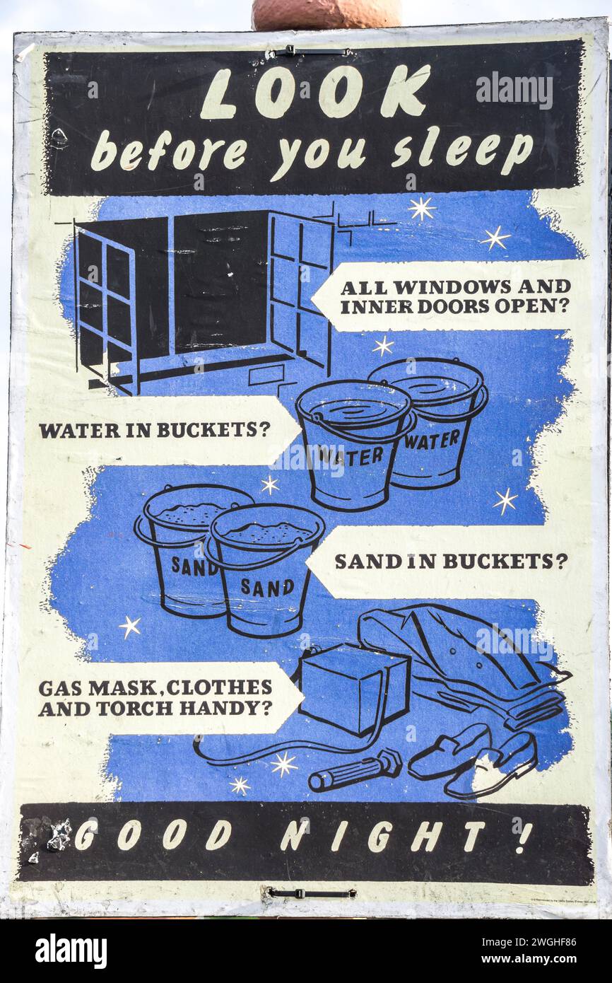 Close up of WW2 war poster with public advice about checking wartime ...