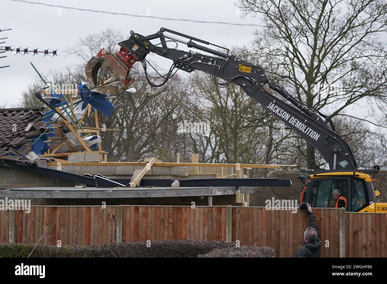 Work continues to demolish an unauthorised spa pool block at the home ...
