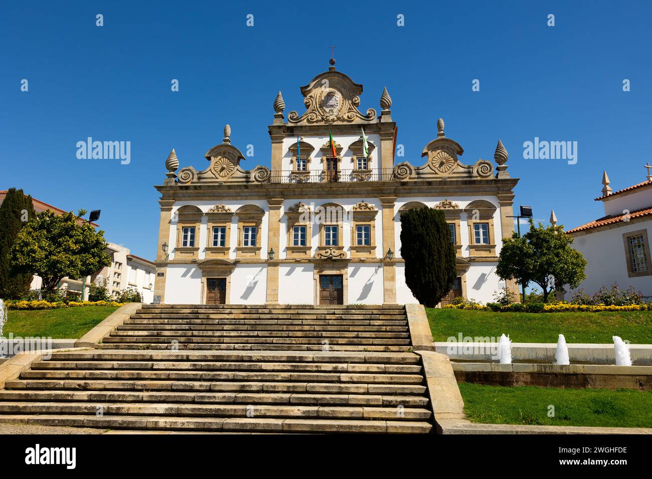 Medieval baroque building of Mirandela City Hall, Portugal Stock Photo ...