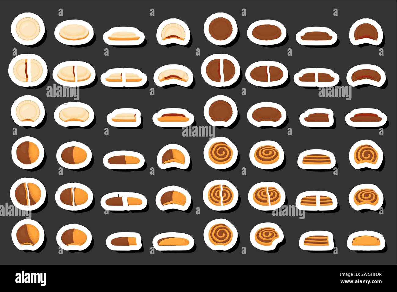 Illustration on theme fresh sweet tasty cookie of consisting various ...