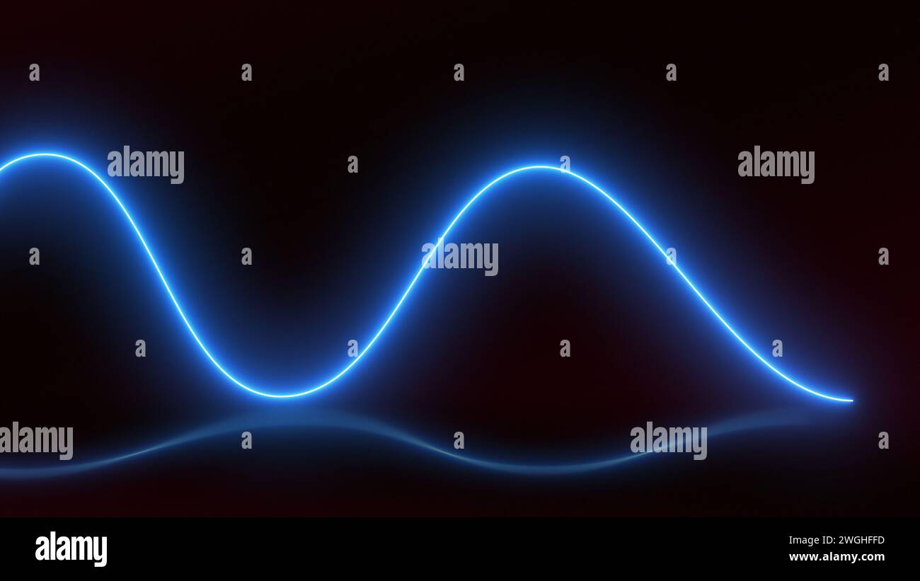 Bright neon blue curve line abstract technology background Stock Photo ...